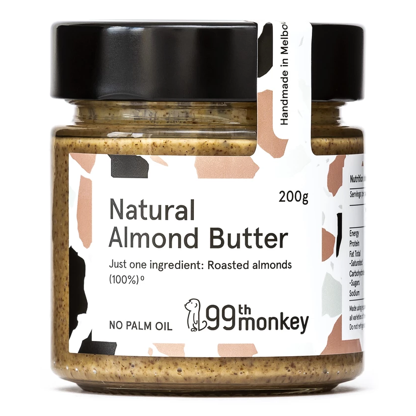 99th Monkey - Natural Almond Butter 6 x 200g – Ding Oh Dong