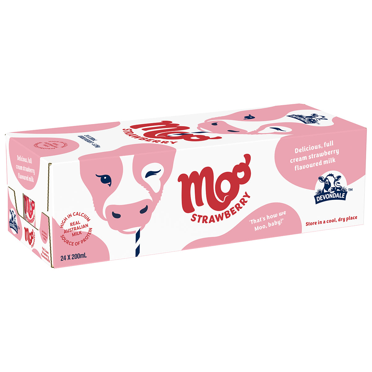 Devondale - Moo - Strawberry Milk 24 x 200ml – Ding Oh Dong