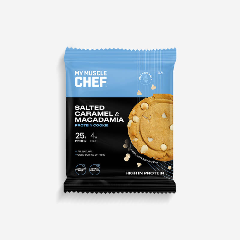 My Muscle Chef - Protein Cookie - Salted Caramel & Macadamia 12 x 92g ...