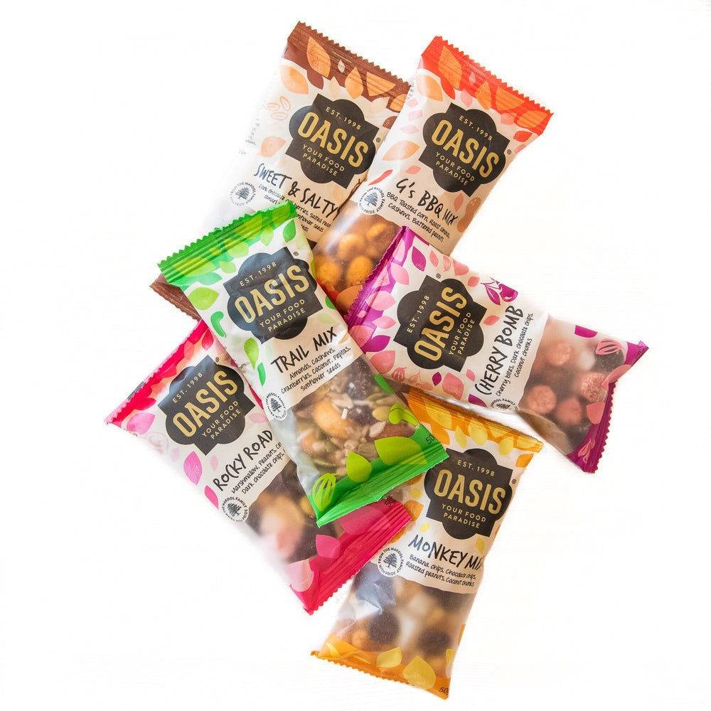 Oasis - Snack Shots - Fruit Frenzy Pack 12 x 50g – Ding Oh Dong