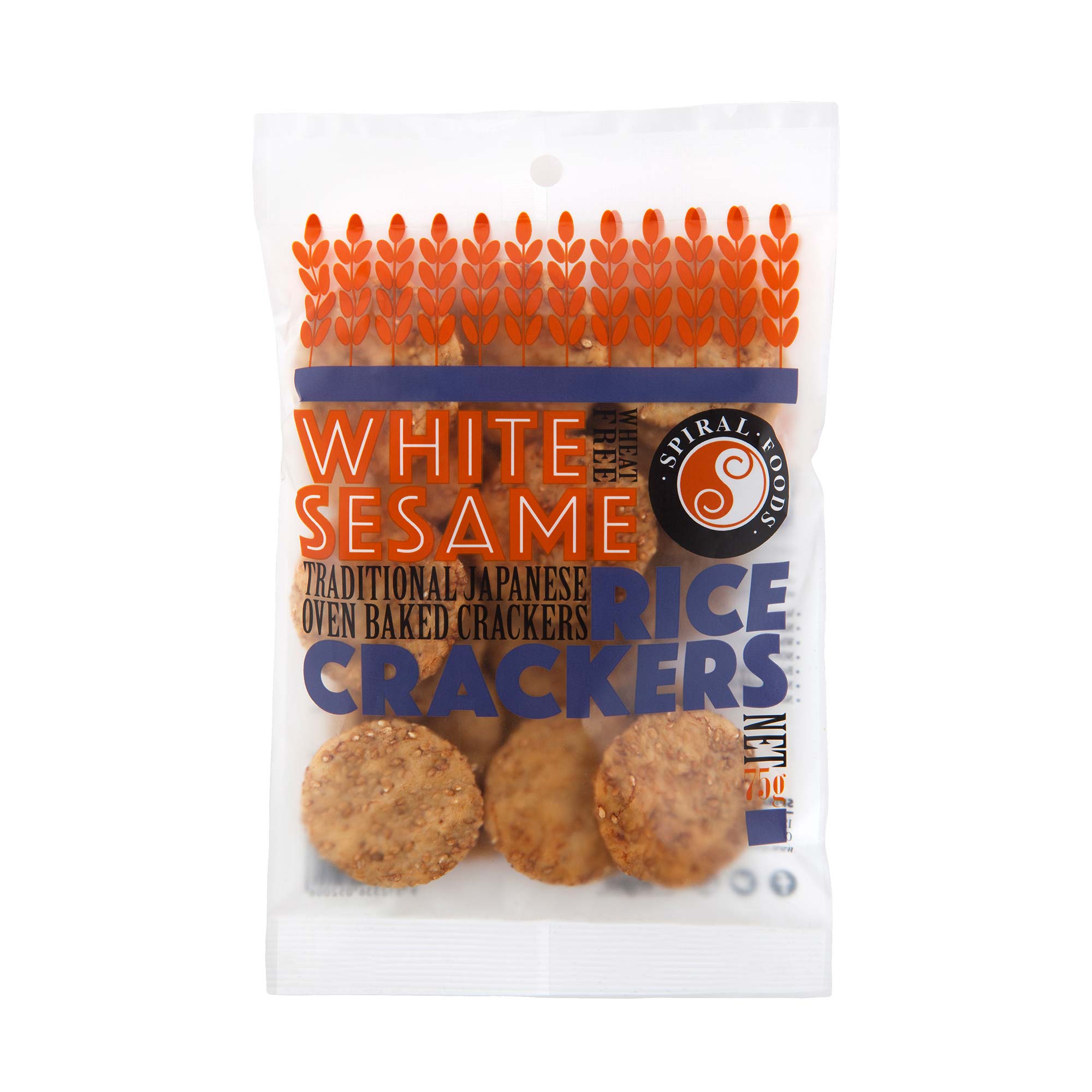 Spiral Food - Crackers - White Sesame 12 x 75g – Ding Oh Dong