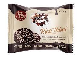 Table of Plenty - Rice Cakes - Rice Thins - Dark Chocolate & Coconut 1 ...